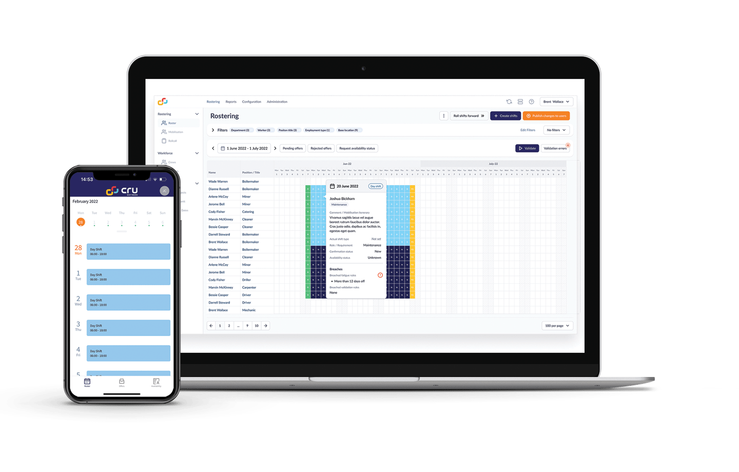 Rostering Software Australia | Cru Software
