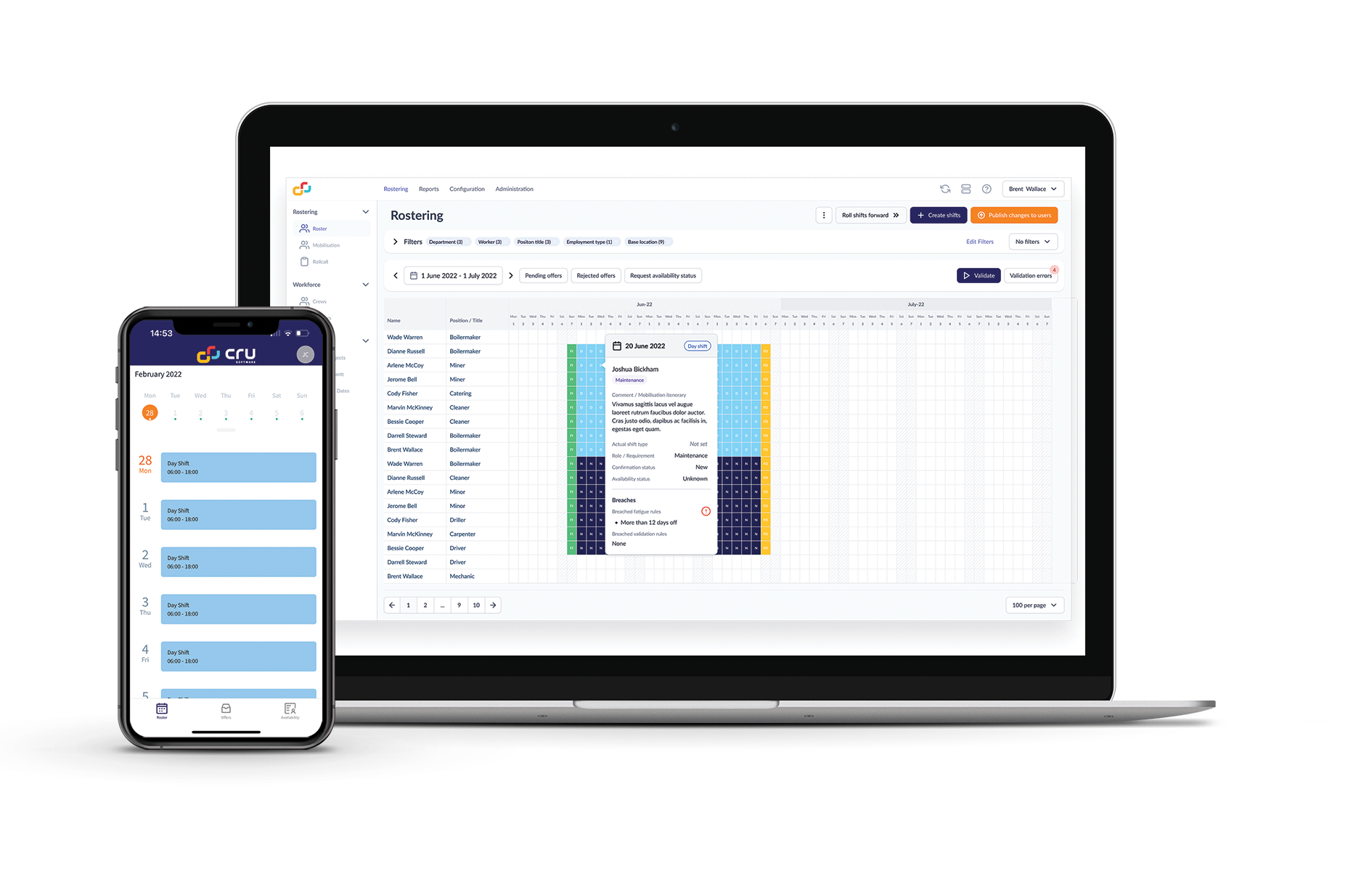 Rostering Software Australia | Cru Software